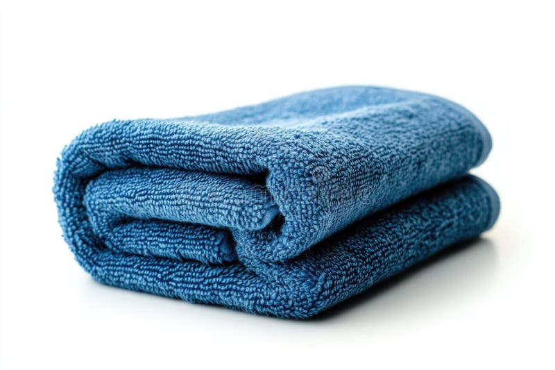 Folded blue towels stock photo. Image of home, blue - 370200314
