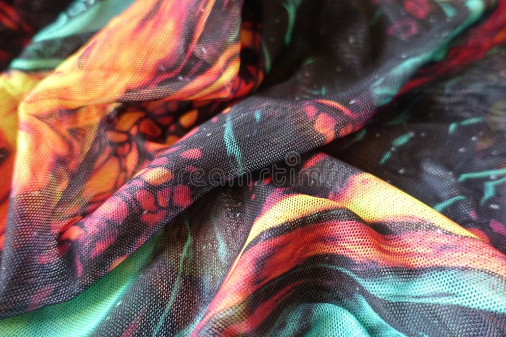 Folded Bright and Colorful Mesh Fabric Stock Photo - Image of folded ...