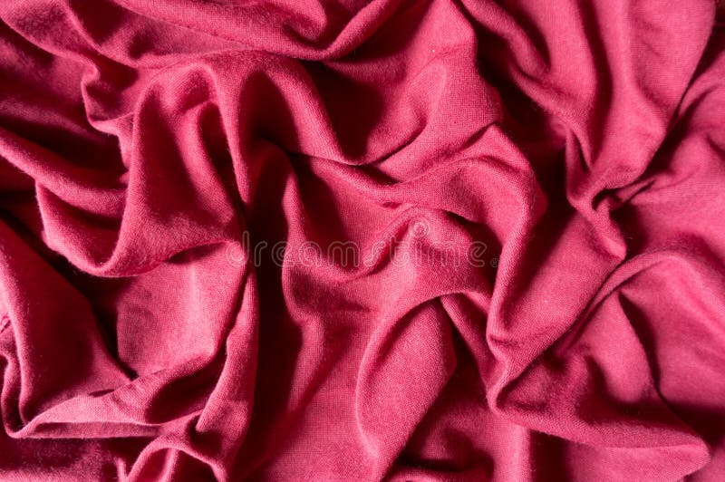 Folded Ruby Red Cotton Jersey Fabric Stock Photo - Image of folds ...