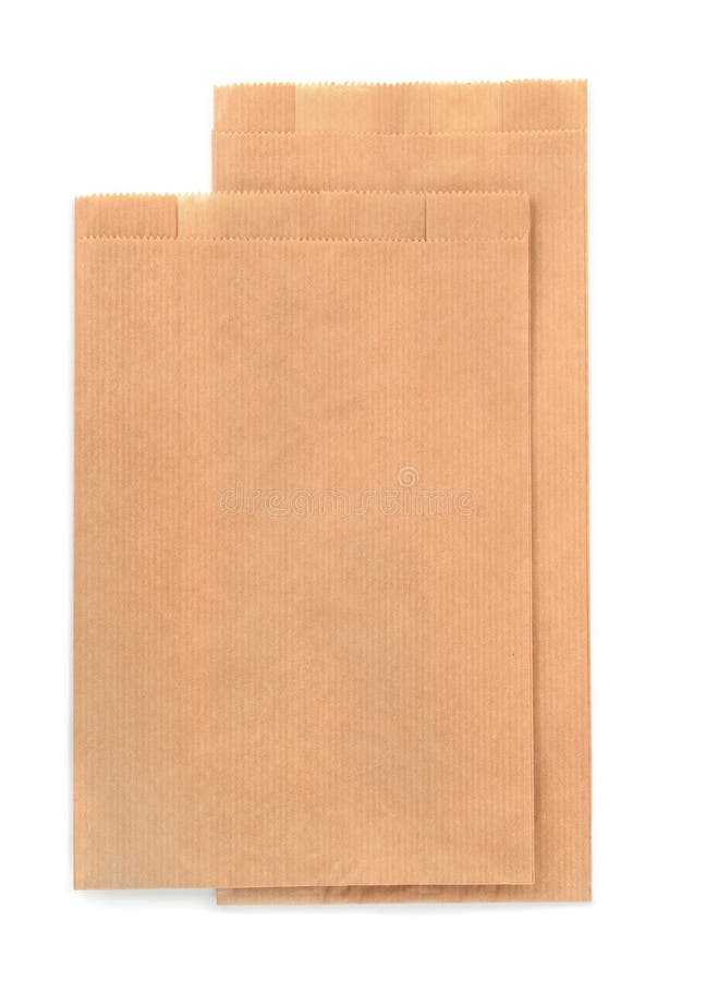 Folded Brown Kraft Paper Bags Stock Photo - Image of isolated, design ...