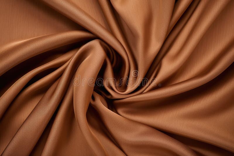 Folded Brown Silk Fabric with Rich Texture Stock Photo - Image of soft ...
