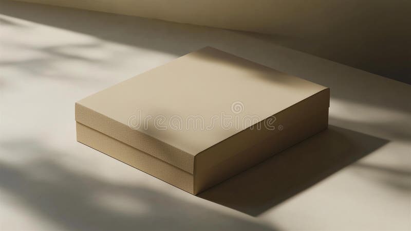 A Photorealistic Image of a Folded Cardboard Box with a Smooth Texture ...