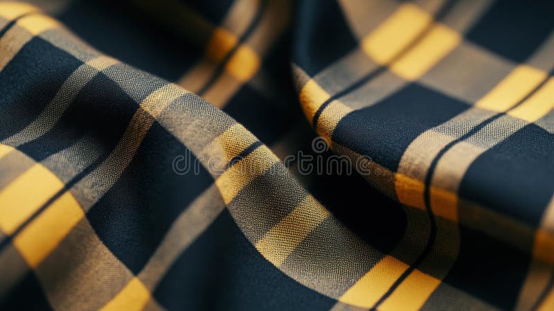 A Folded Checkered Cloth Forms a Neat Square, Blurred Background Adding ...