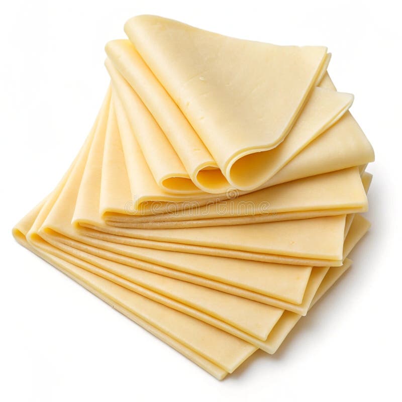 Folded Cheese Slices Isolated on Transparent Background Stock ...
