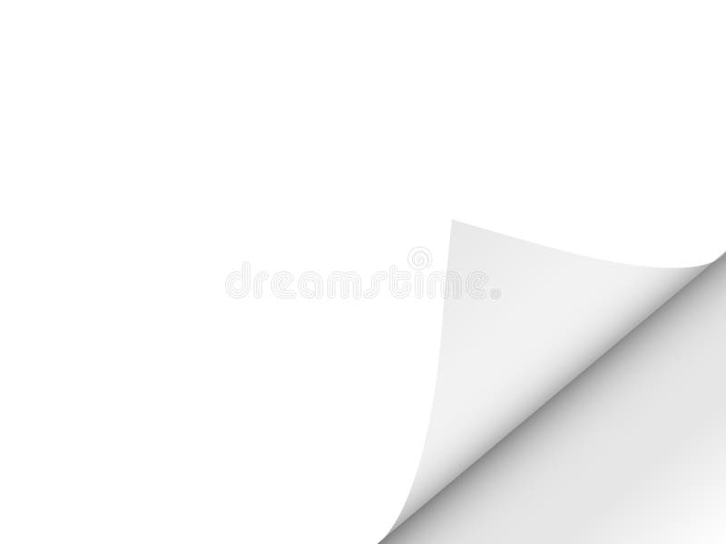 Folded Clean Sheet. Page Turning. Space for Text. Vector Illustration ...