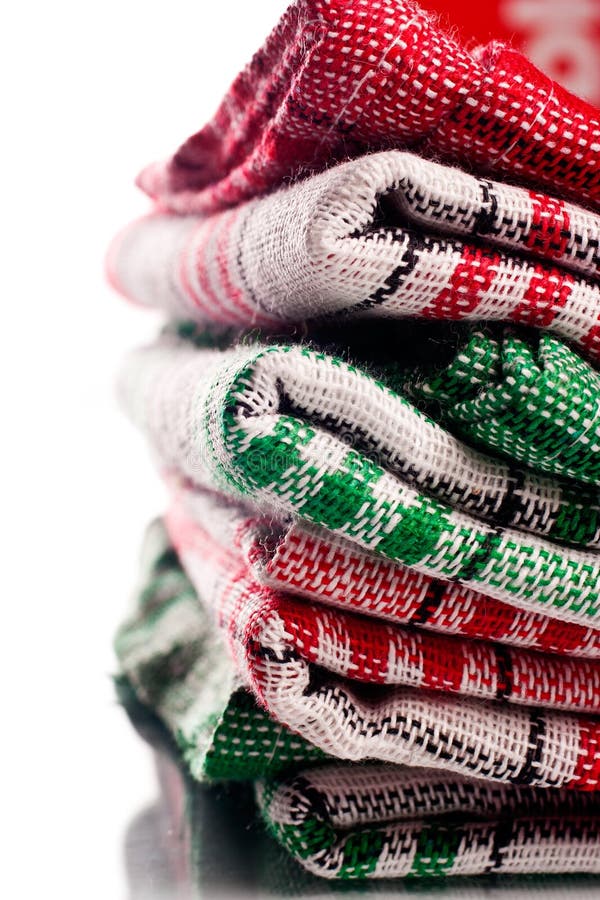 Folded Cloth Pieces Over White Background Stock Image - Image of fabric ...