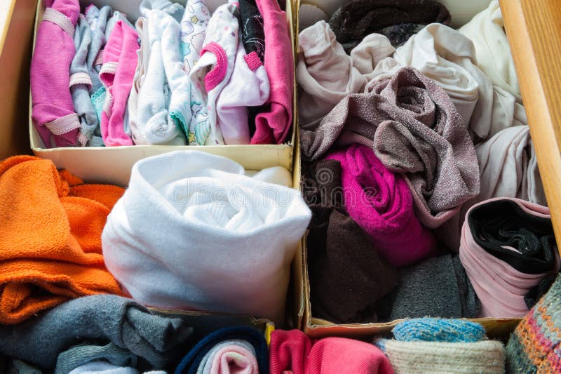 Folded clothes stock photo. Image of neat, home, color - 145773172