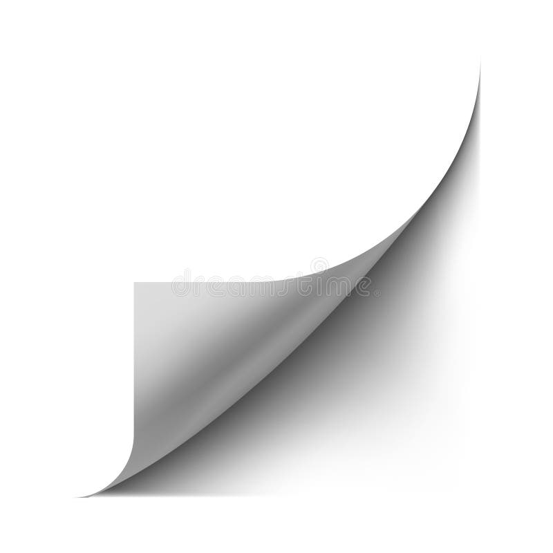 Folded Corner of a White Sheet of Paper on a Clean Background. Stock ...
