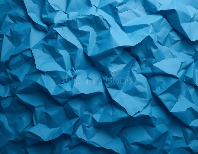 The Folded and Crumpled Surface of the Blue Paper Creates a Dynamic and ...