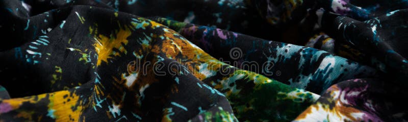 Folded Datk Tone Colorful Cloth. Crop View of Ethnic Fabric Stock Photo ...