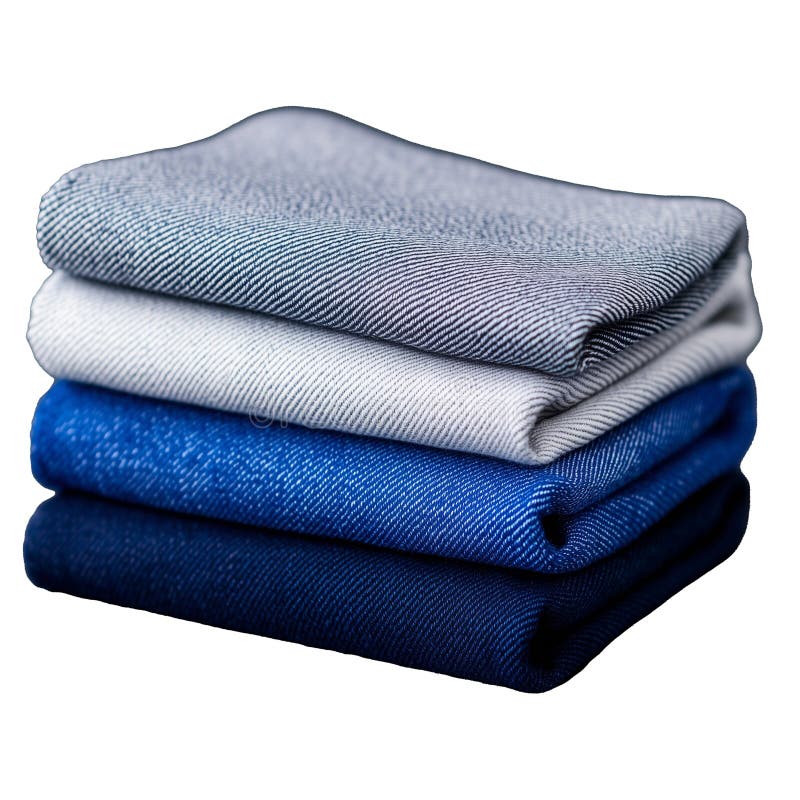 Folded Denim Fabric Stacks with Transparent Background for Design ...
