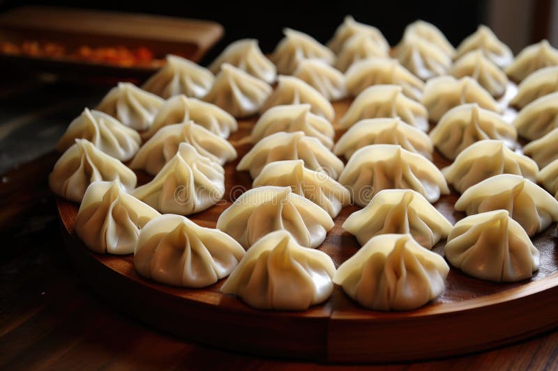 Folded Dim Sum Dumplings before Being Cooked Stock Illustration ...