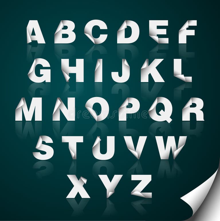 Edge Paper Alphabet Stock Illustrations – 6,171 Edge Paper Alphabet ...