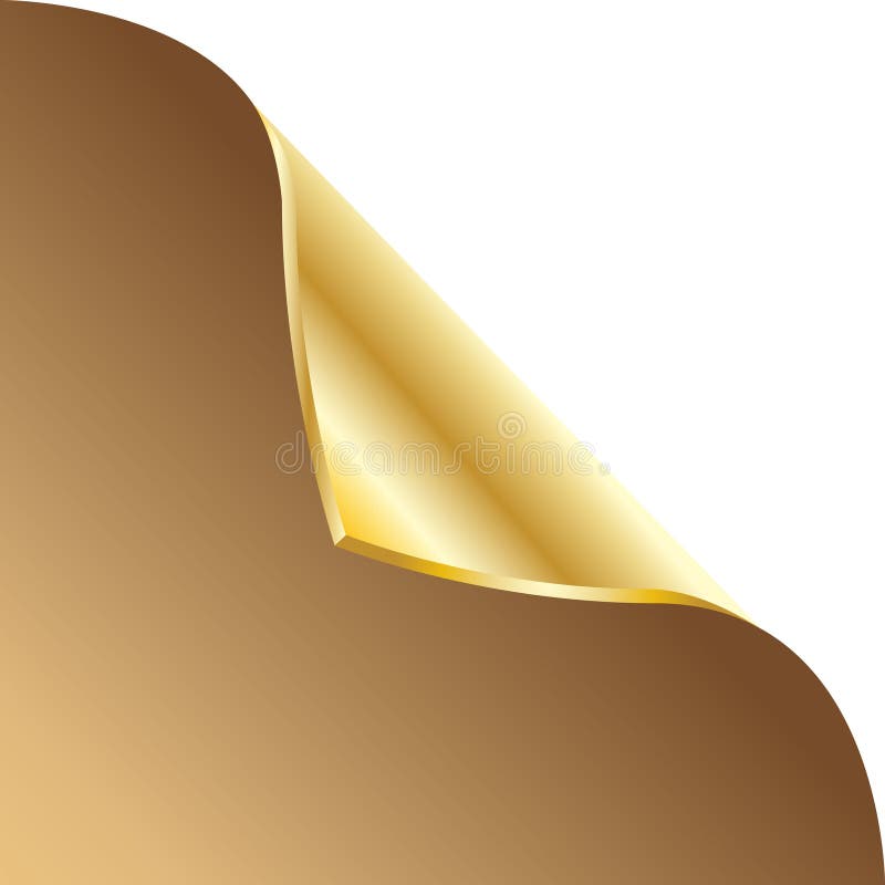 Folded Edge of the Sheet. Vector. Gold. Stock Vector - Illustration of ...