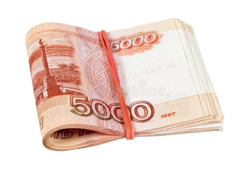 Folded Five Thousandths Rouble Bills Stock Image - Image of banking ...