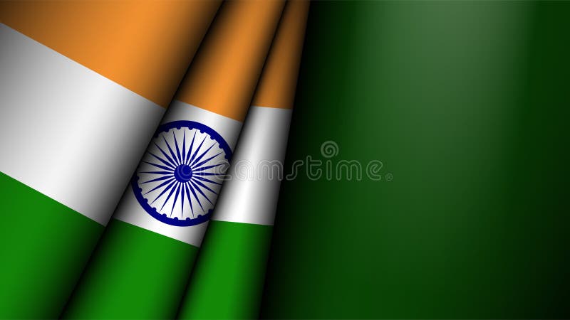 Folded Flag of India Graphic and Label Stock Vector - Illustration of ...