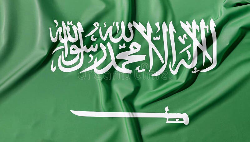 Folded Flag of Saudi Arabia with Visible Satin Texture Stock ...