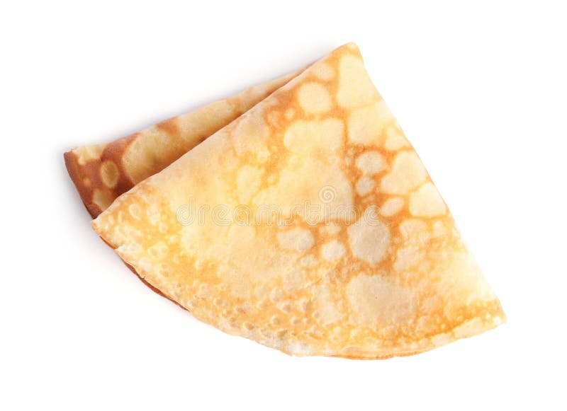 Folded Fresh Thin Pancake Isolated Stock Image - Image of blini ...