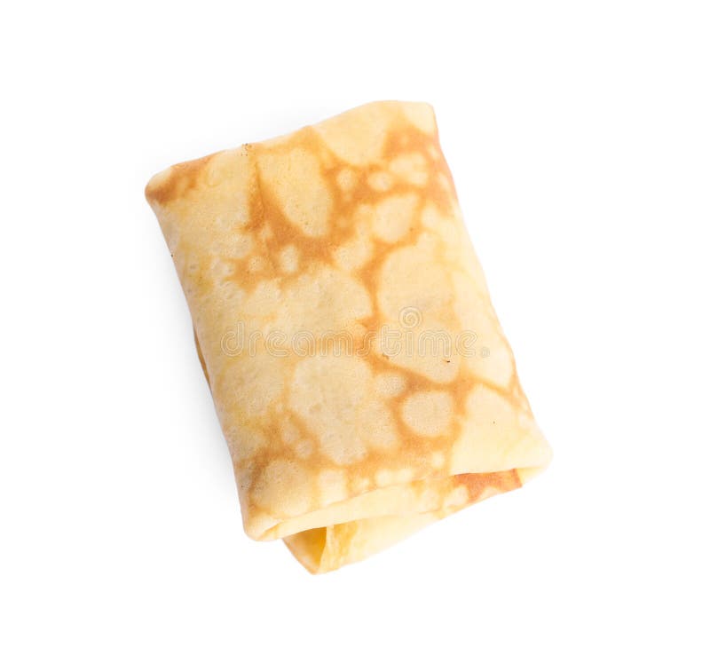 Folded Fresh Thin Pancake Isolated on White Stock Image - Image of ...
