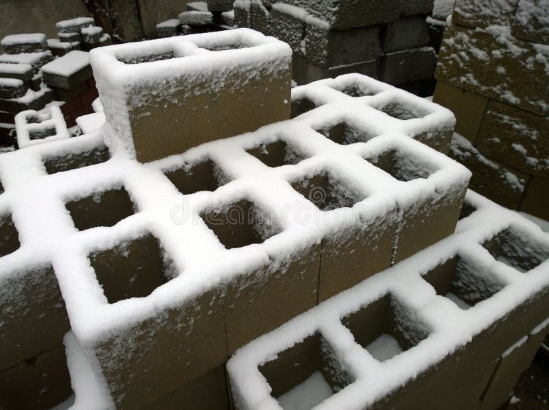 Stack of Brick from Cinderblock in the Open Air Stock Photo - Image of ...