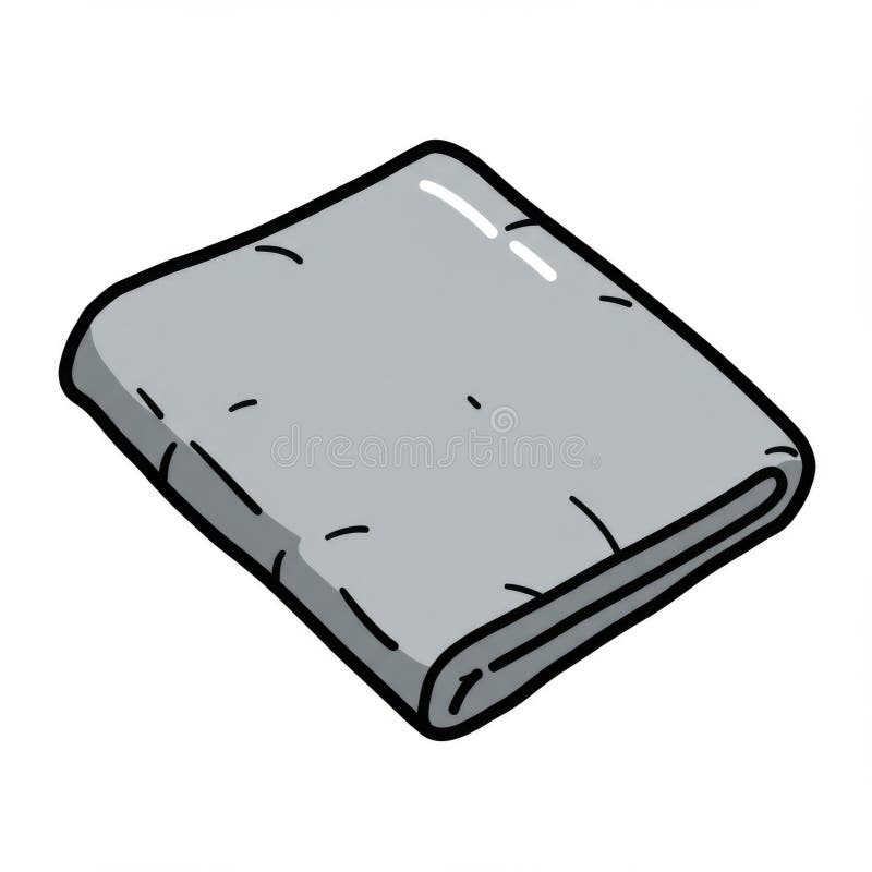 Folded Gray Fabric Illustration Stock Illustration - Illustration of ...