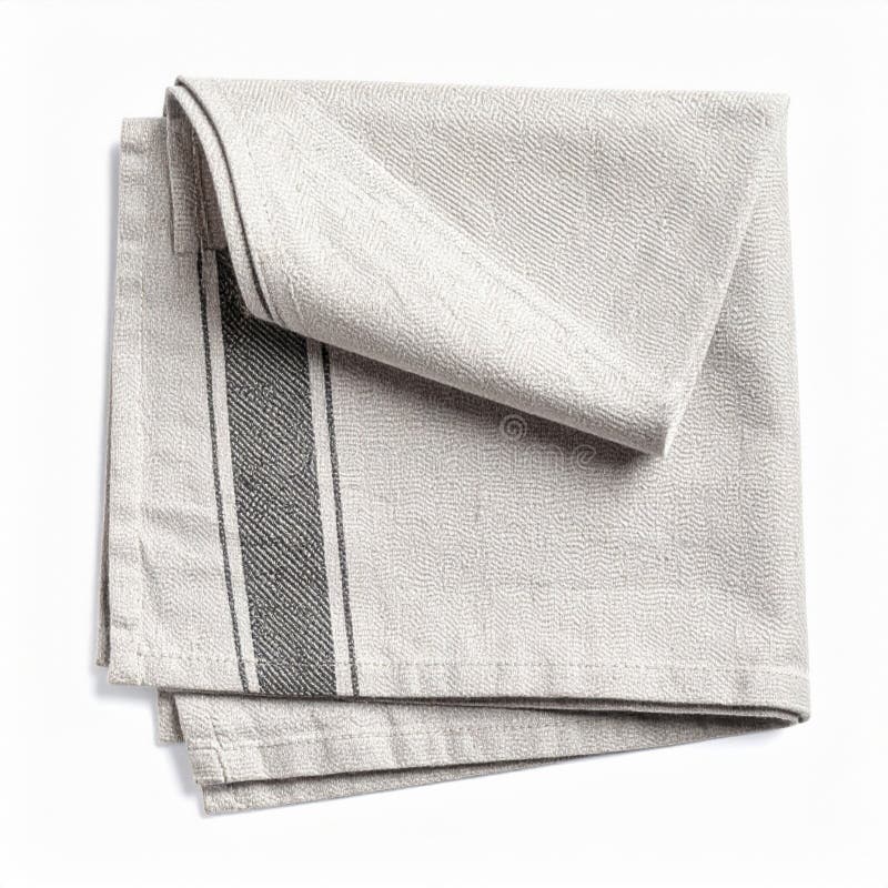 Folded Gray Linen Napkin with Black Stripes Stock Illustration ...