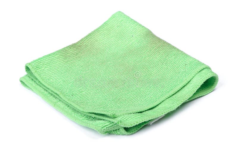 Folded Green Microfiber Cloth Stock Image - Image of cleaner, fold ...
