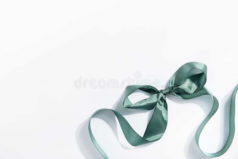 Folded Green Ribbon on White Stock Image - Image of bright, horizontal ...