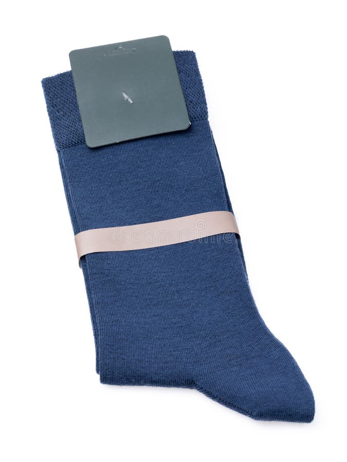 Folded in Half Pair of Blue Socks Isolated on White Background Stock ...
