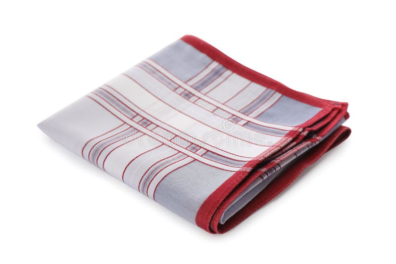 Folded Handkerchief Isolated on White. Stylish Accessory Stock Photo ...