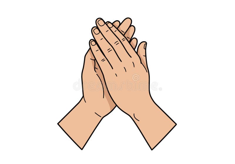 Folded hands clip art. stock illustration. Illustration of peace ...