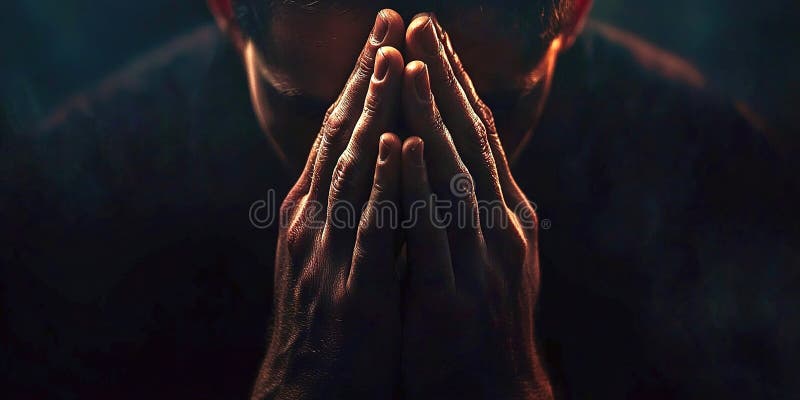 Folded hands in prayer stock image. Image of prayer - 336438271