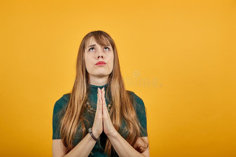 Folded Hands Together Praying Asking God Help Ask Implore Wish Upwards ...