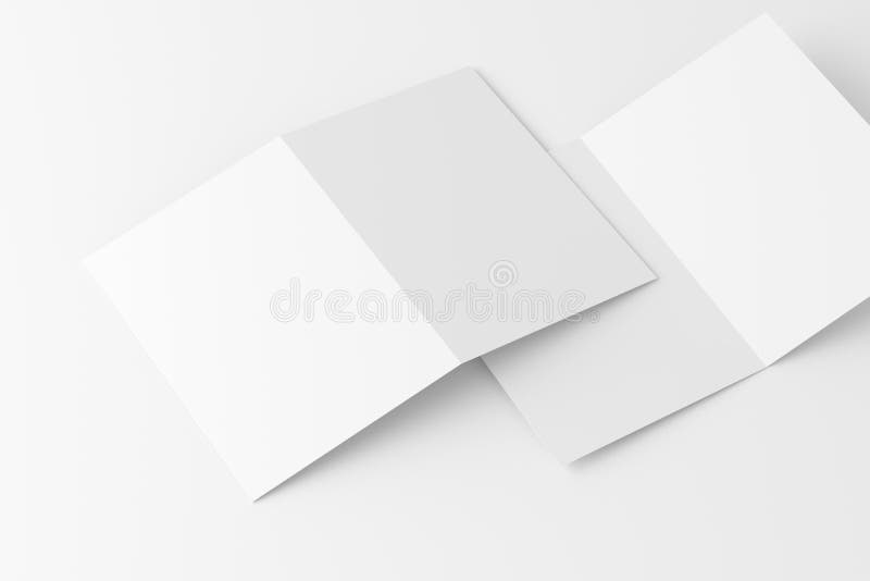 A4 A5 Folded Invitation Card with Envelope 3D Rendering White Blank ...