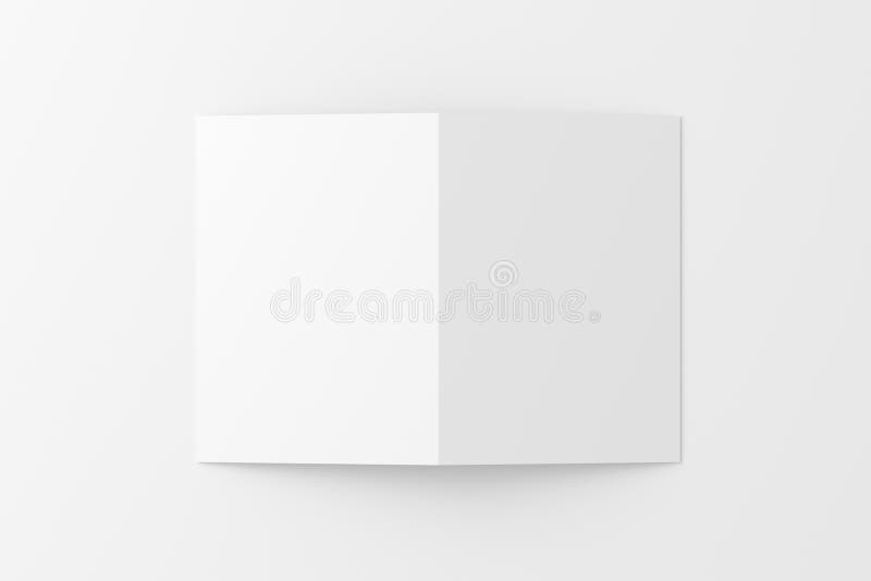 A4 A5 Folded Invitation Card with Envelope 3D Rendering White Blank ...