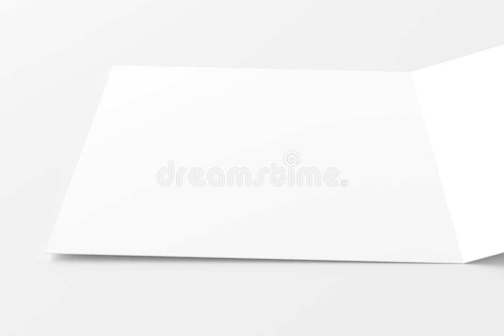 A4 A5 Folded Invitation Card with Envelope 3D Rendering White Blank ...