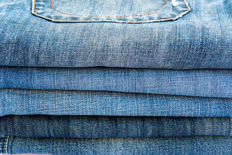Folded Jeans stack stock image. Image of jeans, fabric - 31929505