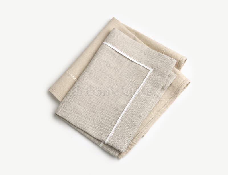 Folded Kitchen Cloth Top View. Burlap Towels. Dishcloth Stock Image ...
