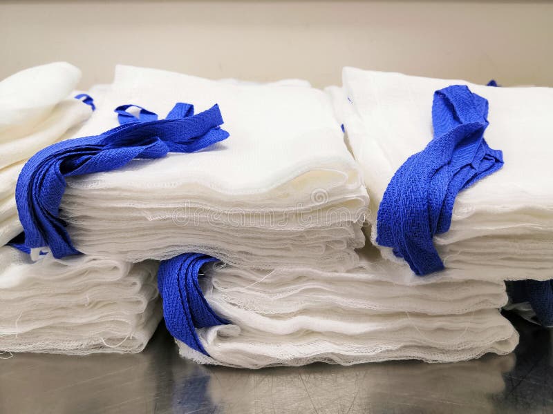 Folded Laparotomy Sponge or Raytec Stock Photo - Image of white, cotton ...