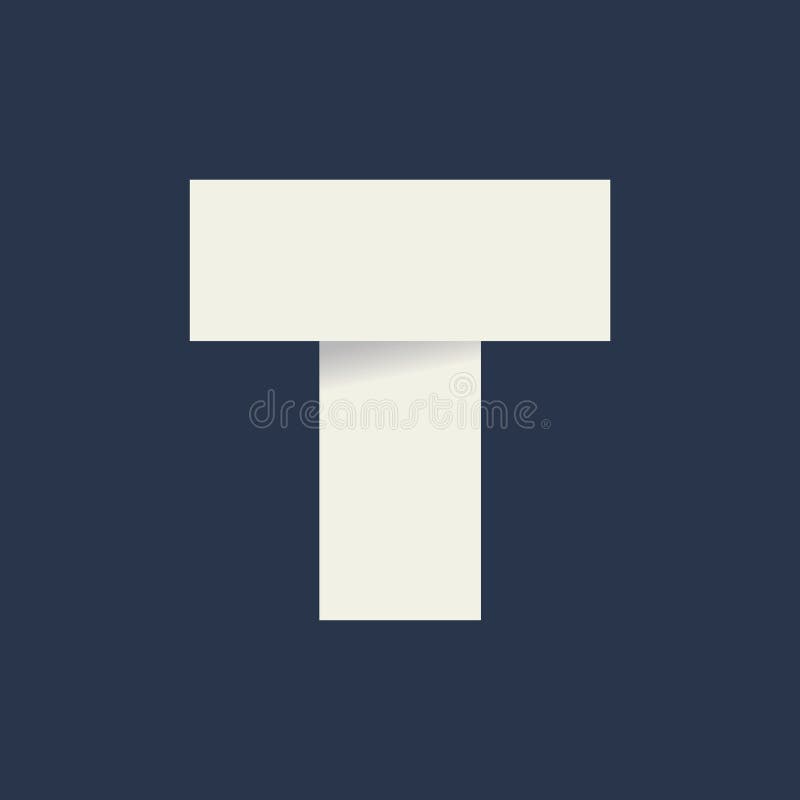 Folded Letter T. Vector Illustration Decorative Design Stock Vector ...