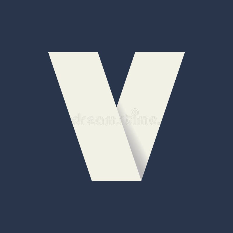Folded Letter V. Vector Illustration Decorative Design Stock Vector ...