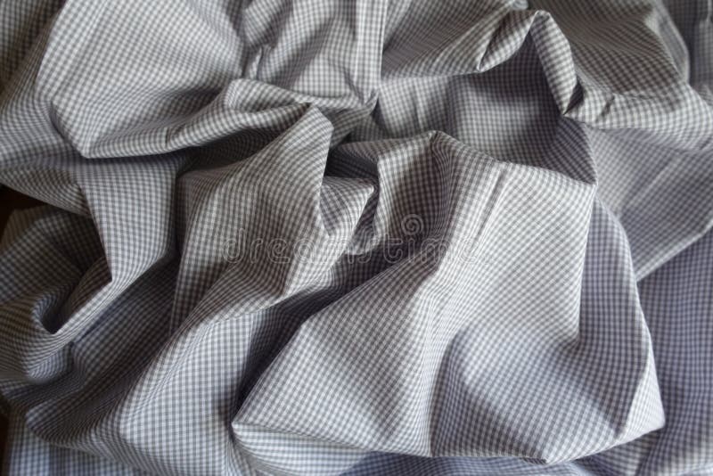 Folded Light Grey Classic Chequered Cotton Stock Photo - Image of ...