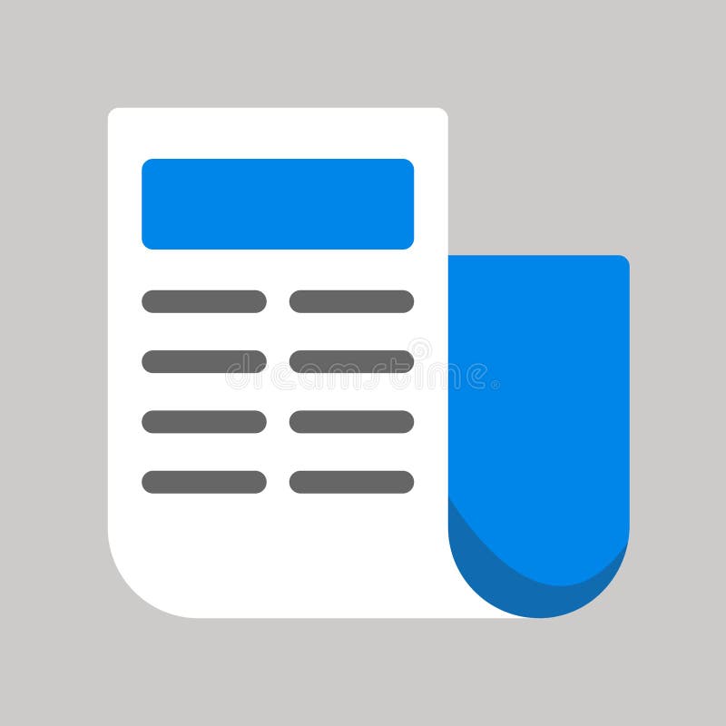 Folded Long Paper Document Flat Icon Vector Illustration. Stock Vector ...