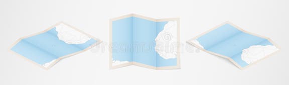 Folded Map of Cape Verde in Three Different Versions Stock Vector ...