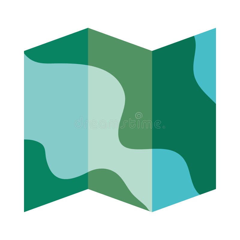 Folded map icon stock vector. Illustration of pointer - 261004250