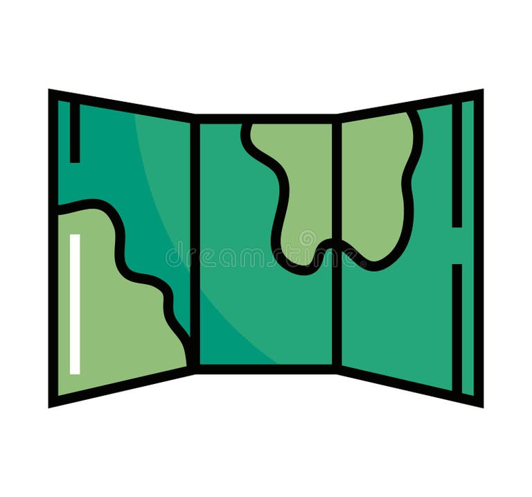 Folded map icon stock vector. Illustration of vector - 270700257