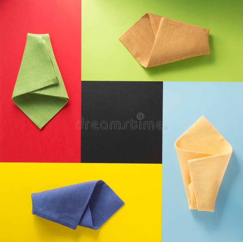 Folded Napkin at Abstract Background Stock Image - Image of paper, menu ...