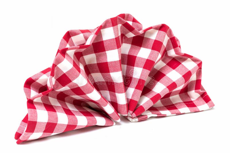 Folded Napkin on White Table Stock Photo - Image of texture, border ...