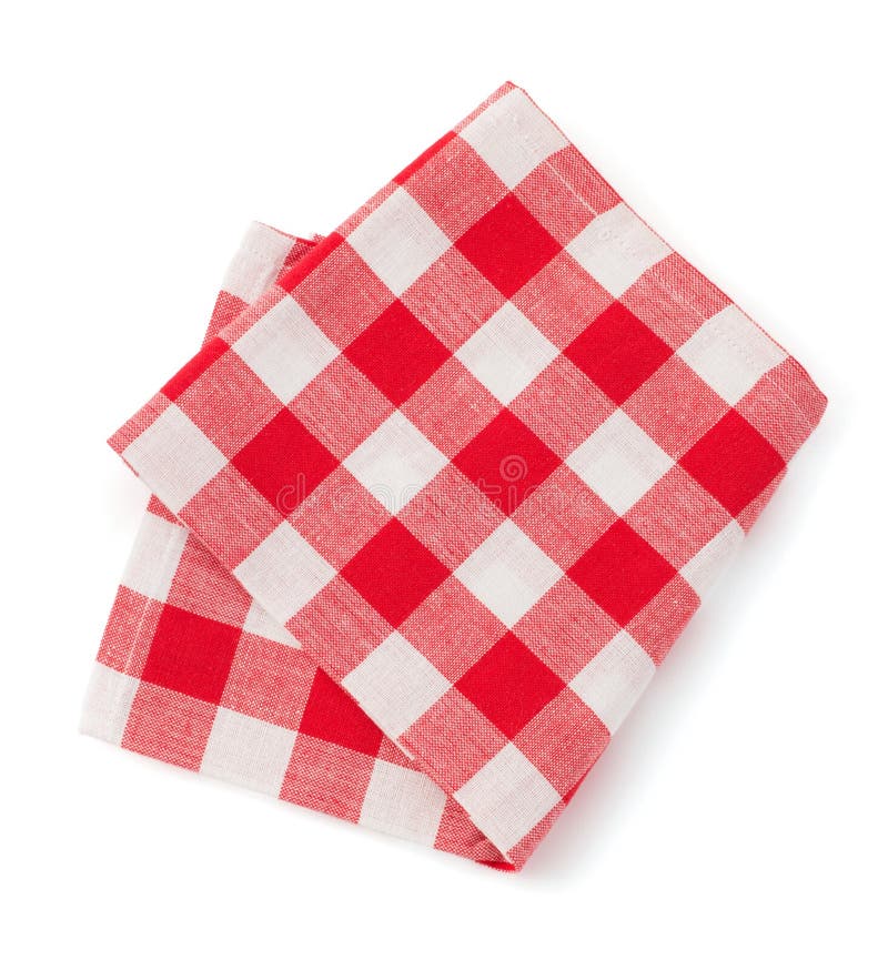 Folded Napkin on White Table Stock Photo - Image of texture, border ...