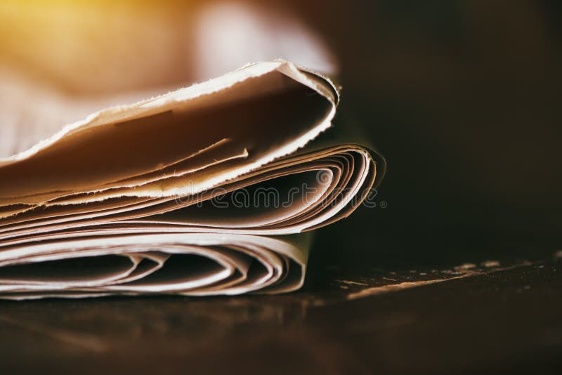 Folded newspaper close up stock photo. Image of journalism - 92939890